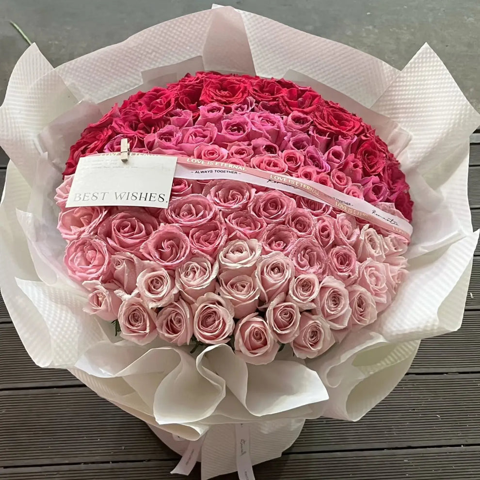 Sweetie Rose丨100 Roses Bouquet – WEMICKIT - Melbourne Flower Delivery