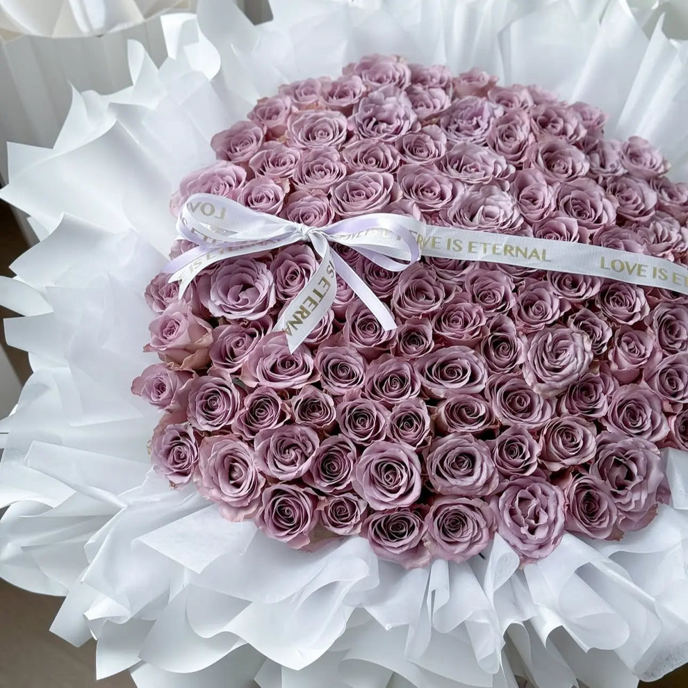Purple Bloom丨100 Roses Bouquet – WEMICKIT - Melbourne Flower Delivery
